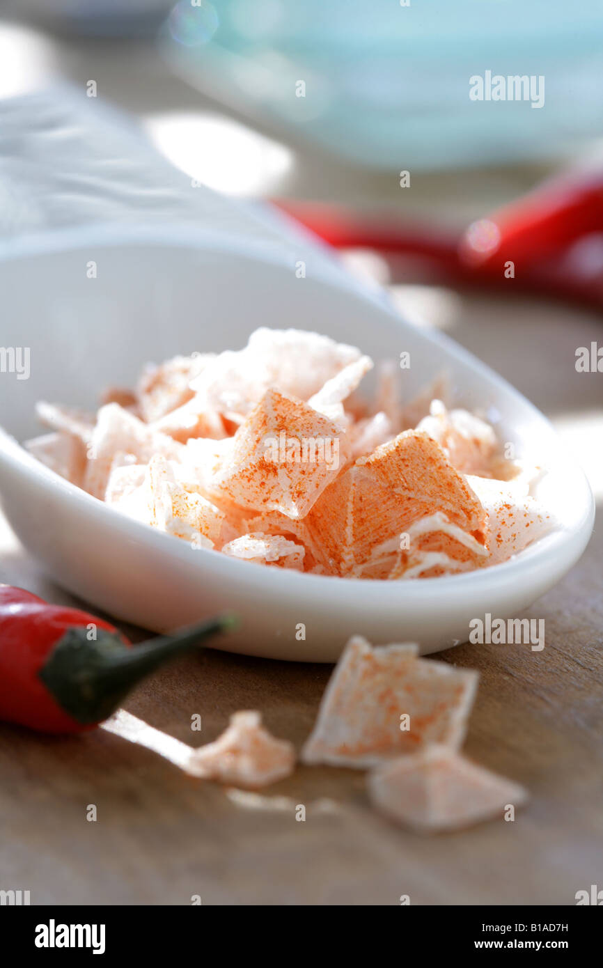 Chili sea salt flakes (vertical Stock Photo - Alamy