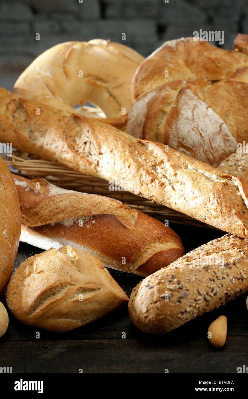 Close-up of bread still life (vertical Stock Photo - Alamy