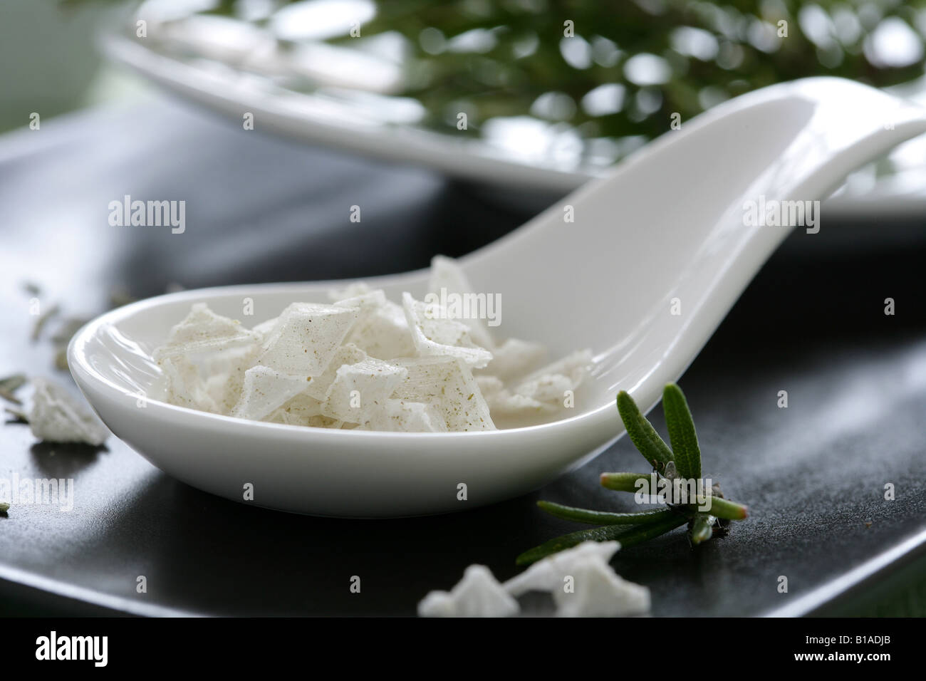 Rosemary sea salt flakes Stock Photo - Alamy
