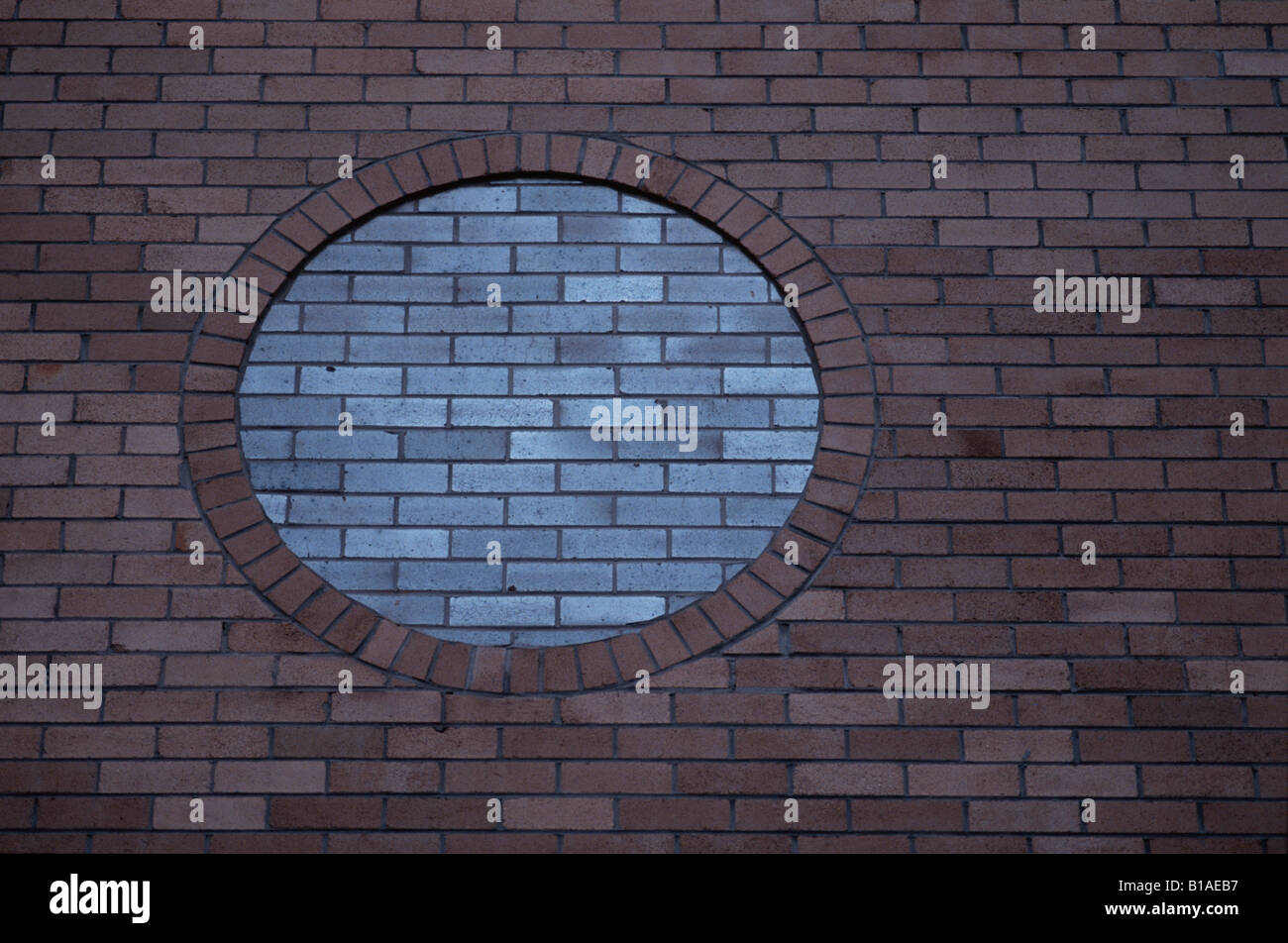 Brick Wall With Circle Stock Photo - Alamy