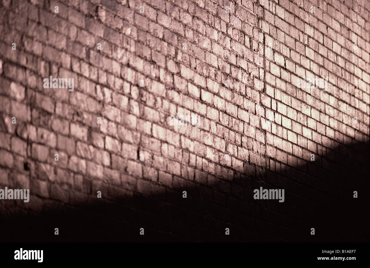 Brick Wall In Shadow Stock Photo - Alamy