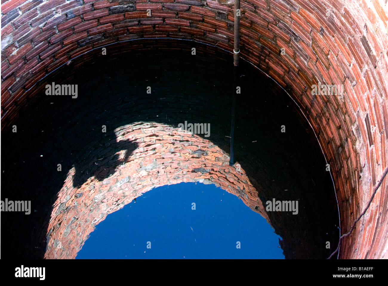 Reflections in a well Stock Photo - Alamy