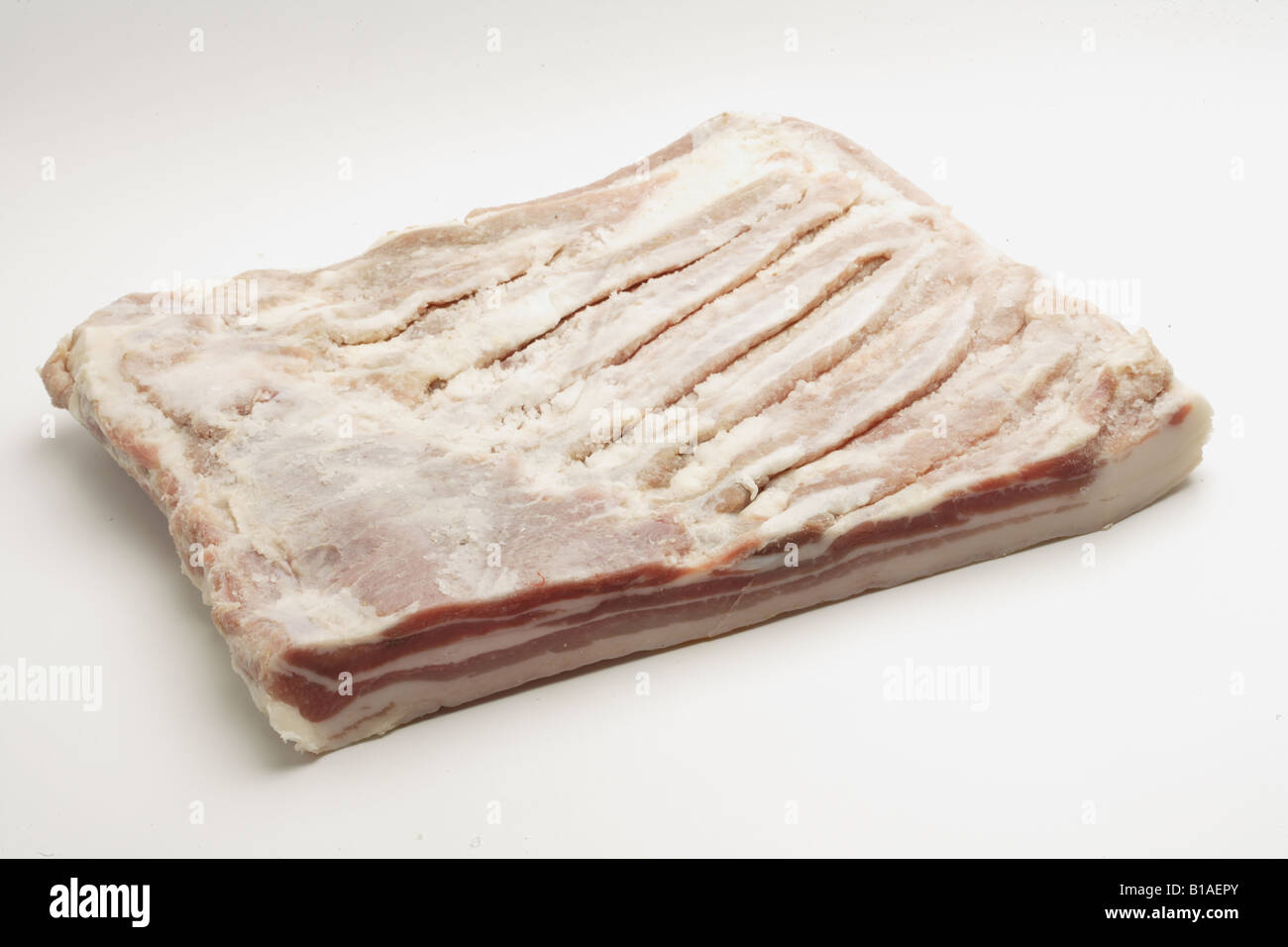 Fresh salted bacon Stock Photo - Alamy