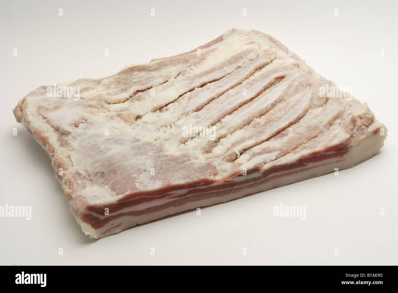 Fresh salted bacon Stock Photo - Alamy