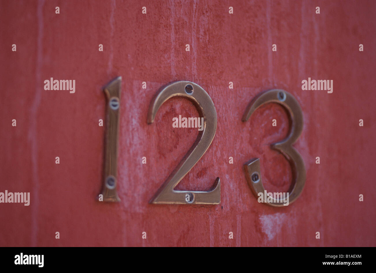 Door Number 123 Stock Photo - Alamy