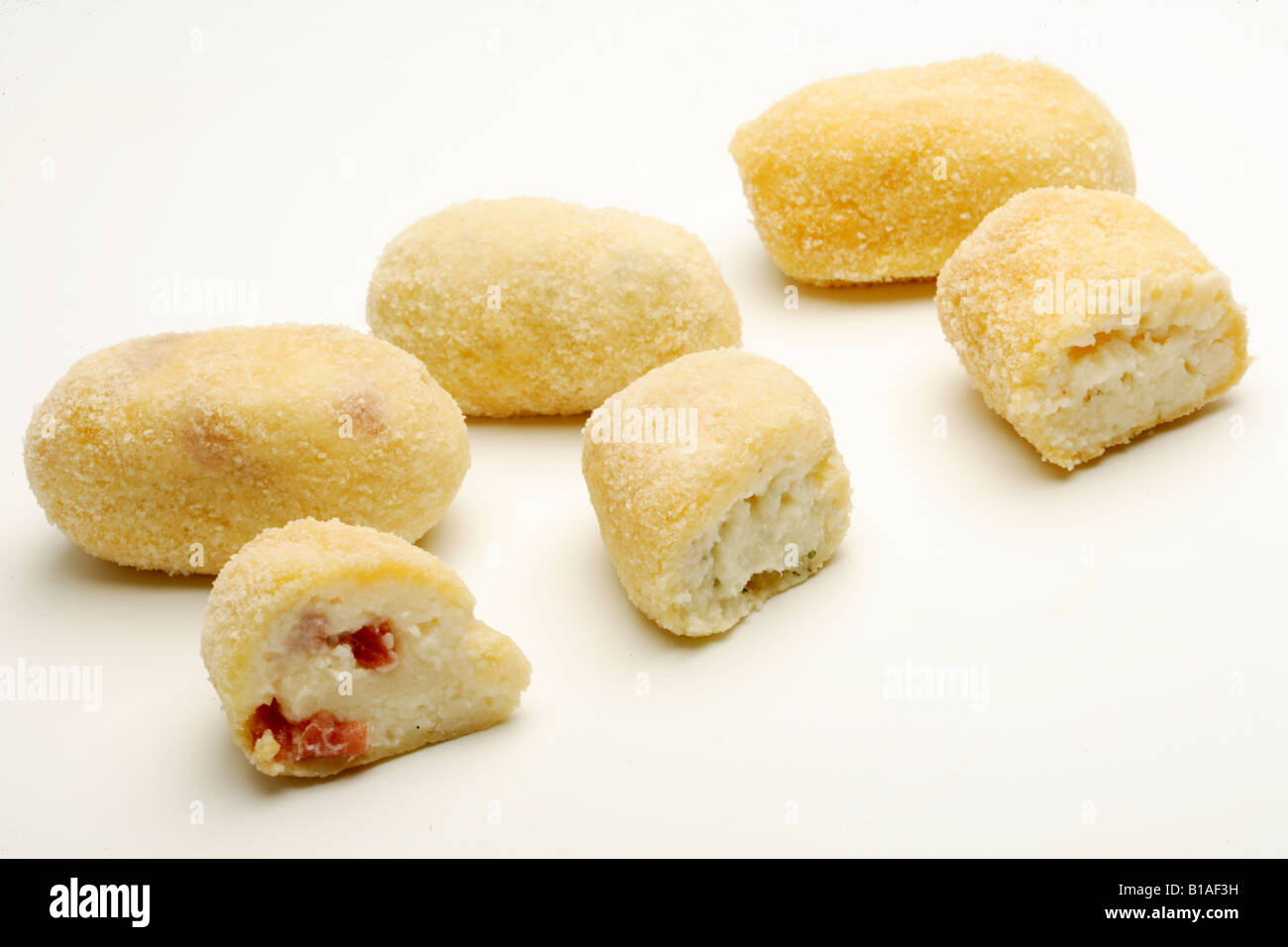 Pre-cooked prawn, cod and ham croquettes Stock Photo - Alamy