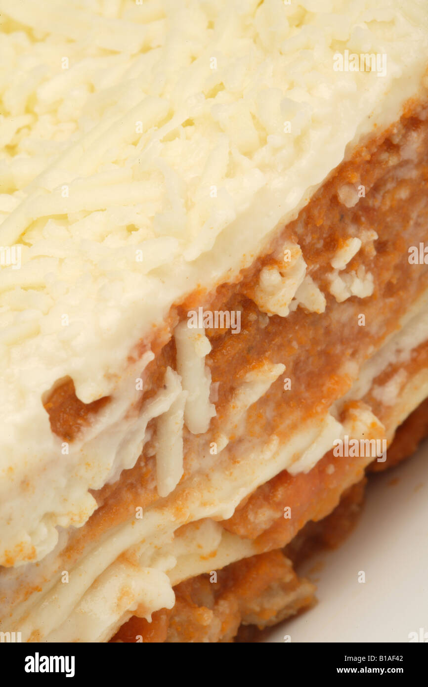 Close-up of pre-cooked Bolognese lasagna (vertical Stock Photo - Alamy