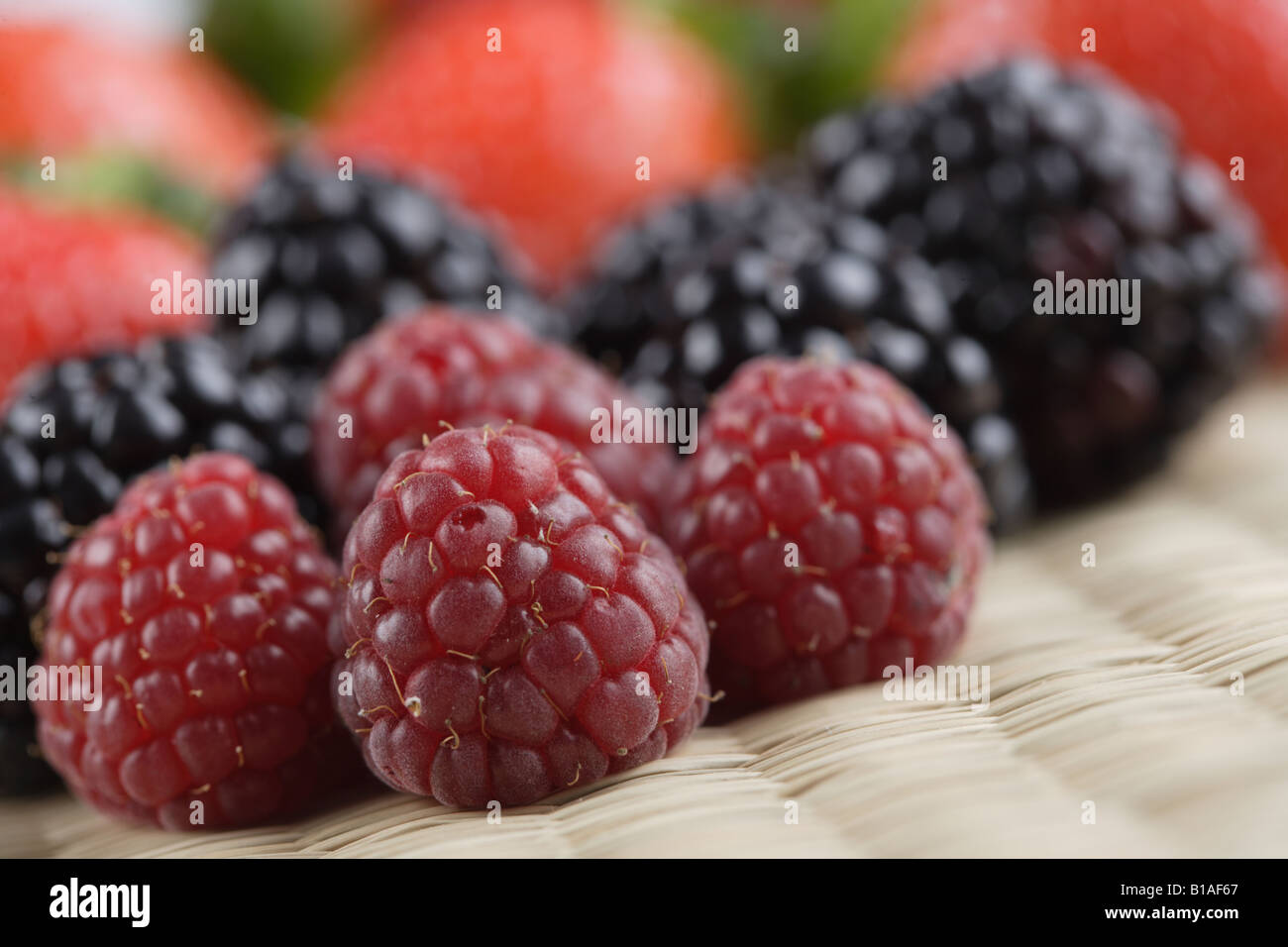 Raspberries and blackberries Stock Photo - Alamy