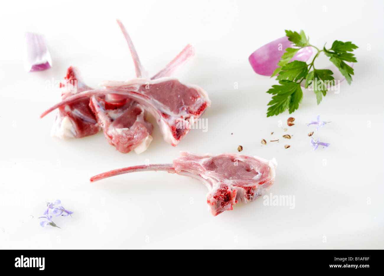 Fresh lamb chops Stock Photo - Alamy