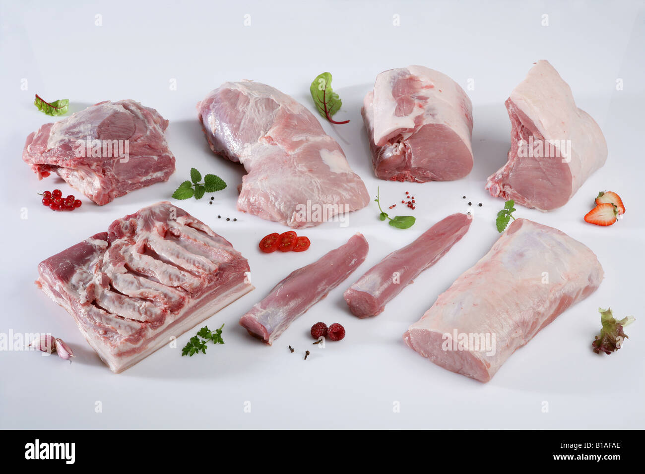 Still life of fresh pork meat Stock Photo - Alamy