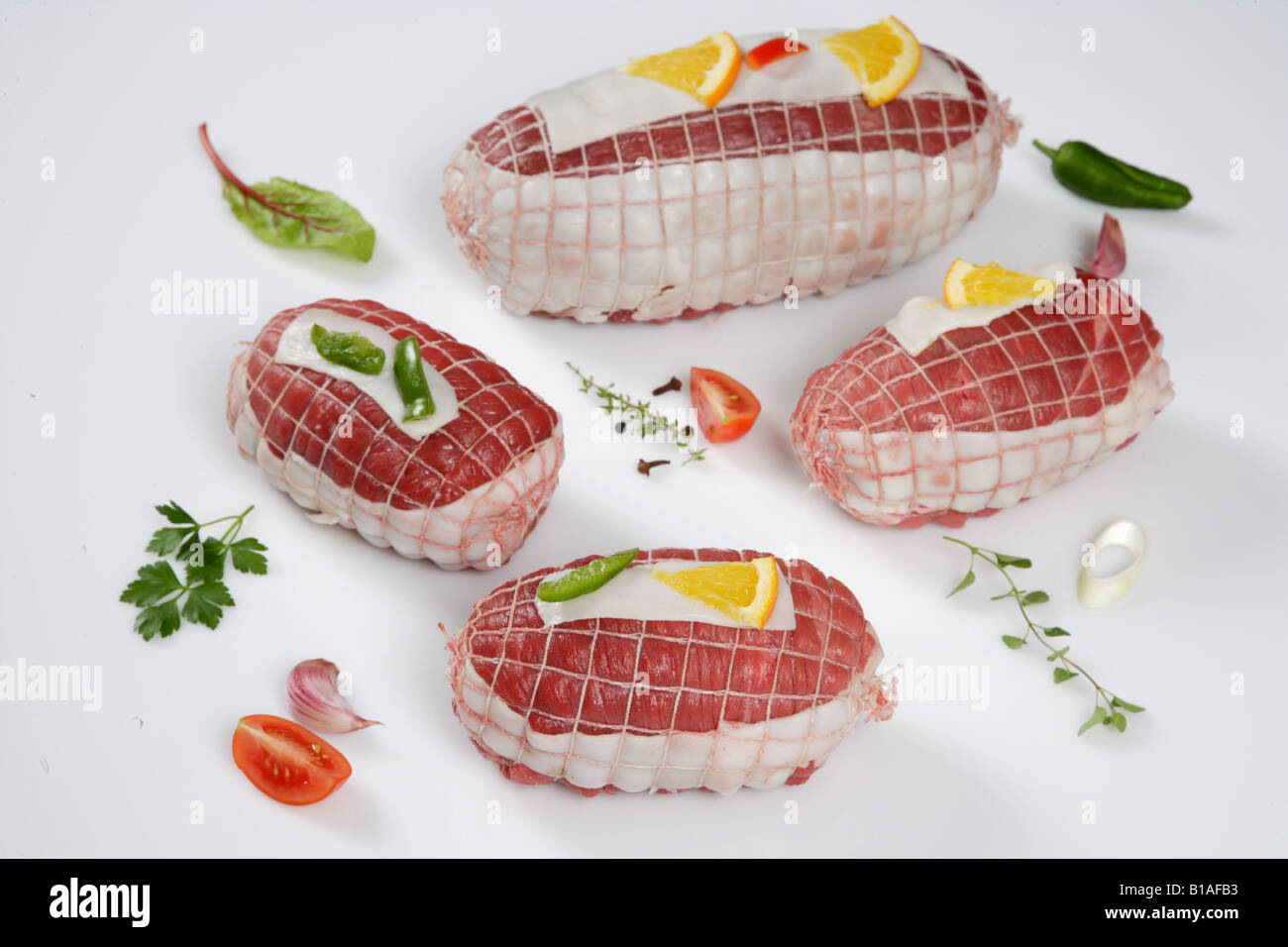 Still life of roti of veal Stock Photo - Alamy