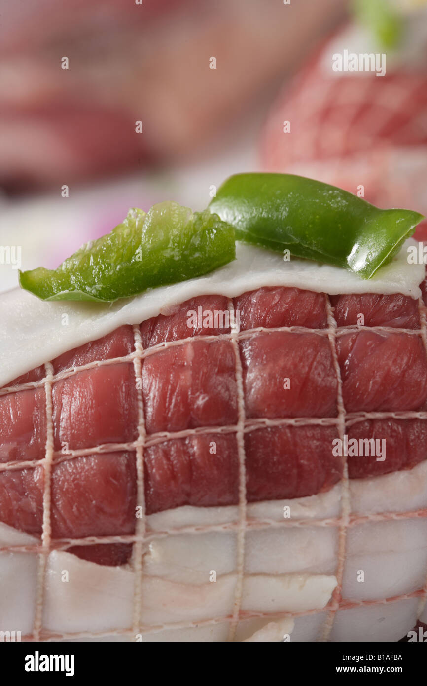 Close-up of fresh roti of veal (vertical Stock Photo - Alamy