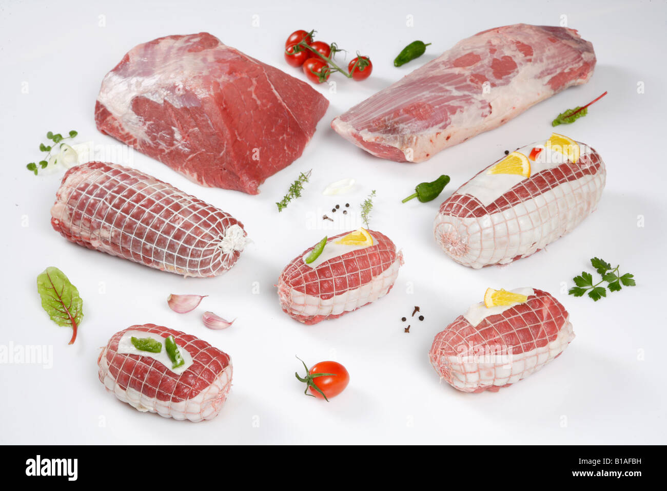 Still life of fresh meats Stock Photo - Alamy