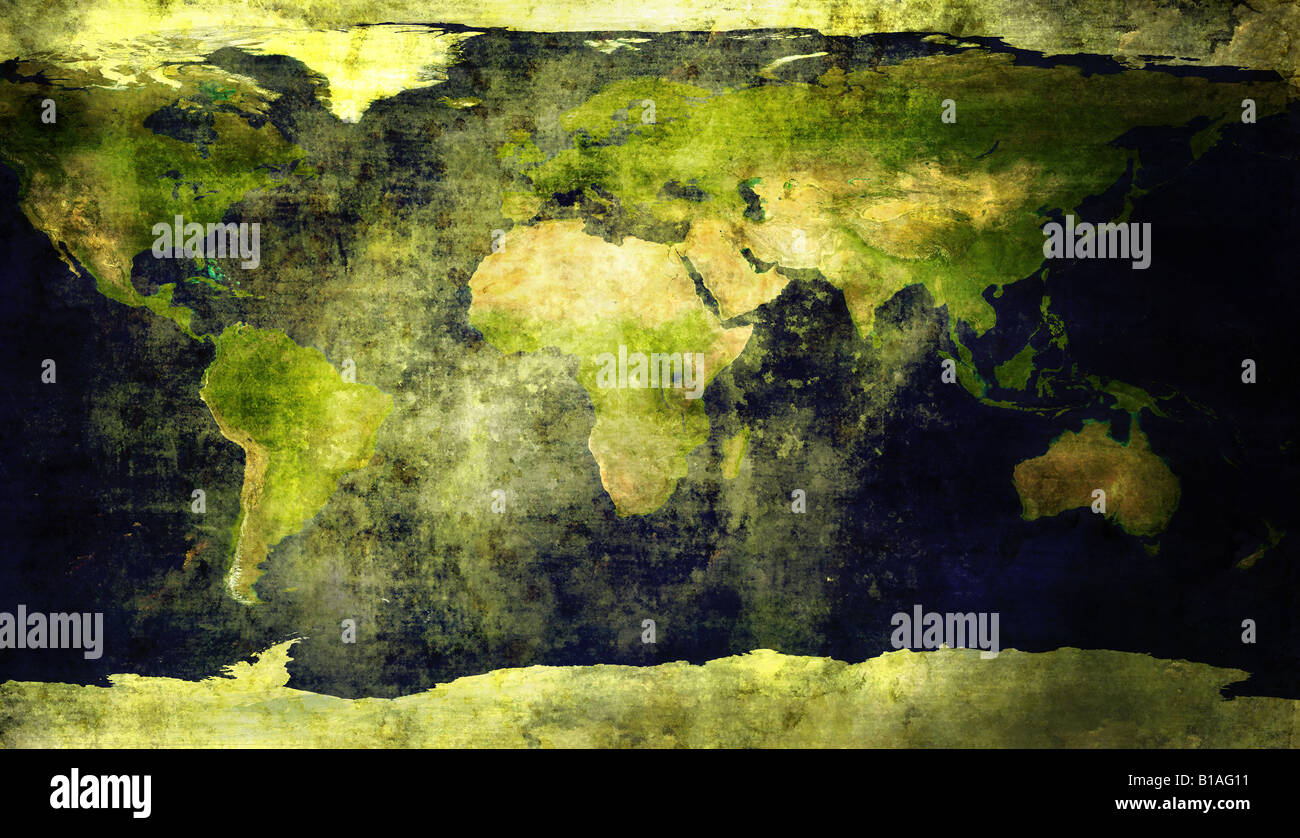 grunge map of the world Stock Photo - Alamy