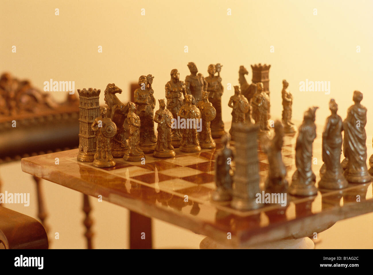 Chess Board And Pieces Stock Photo - Alamy