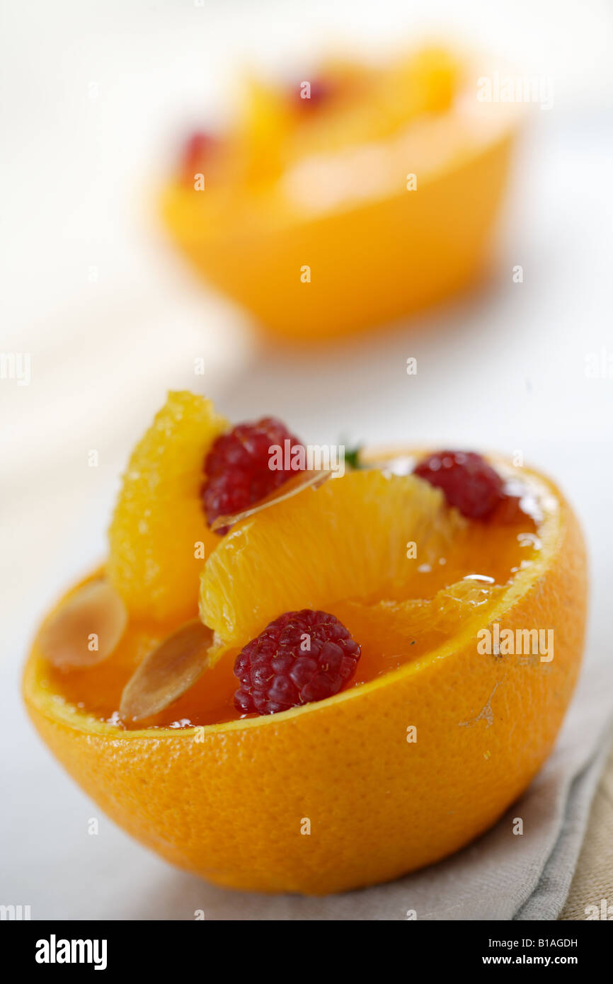 Oranges stuffed with jelly and almonds Stock Photo - Alamy