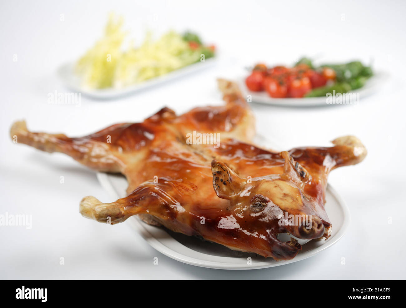 Segovia style roast suckling pig Stock Photo - Alamy