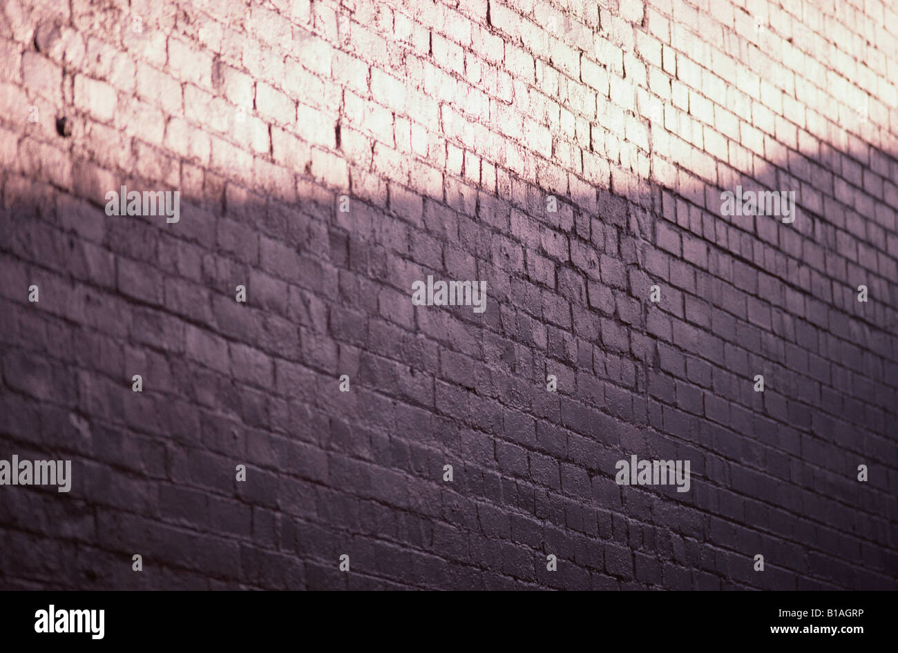 Brick Wall In Shadow Stock Photo - Alamy
