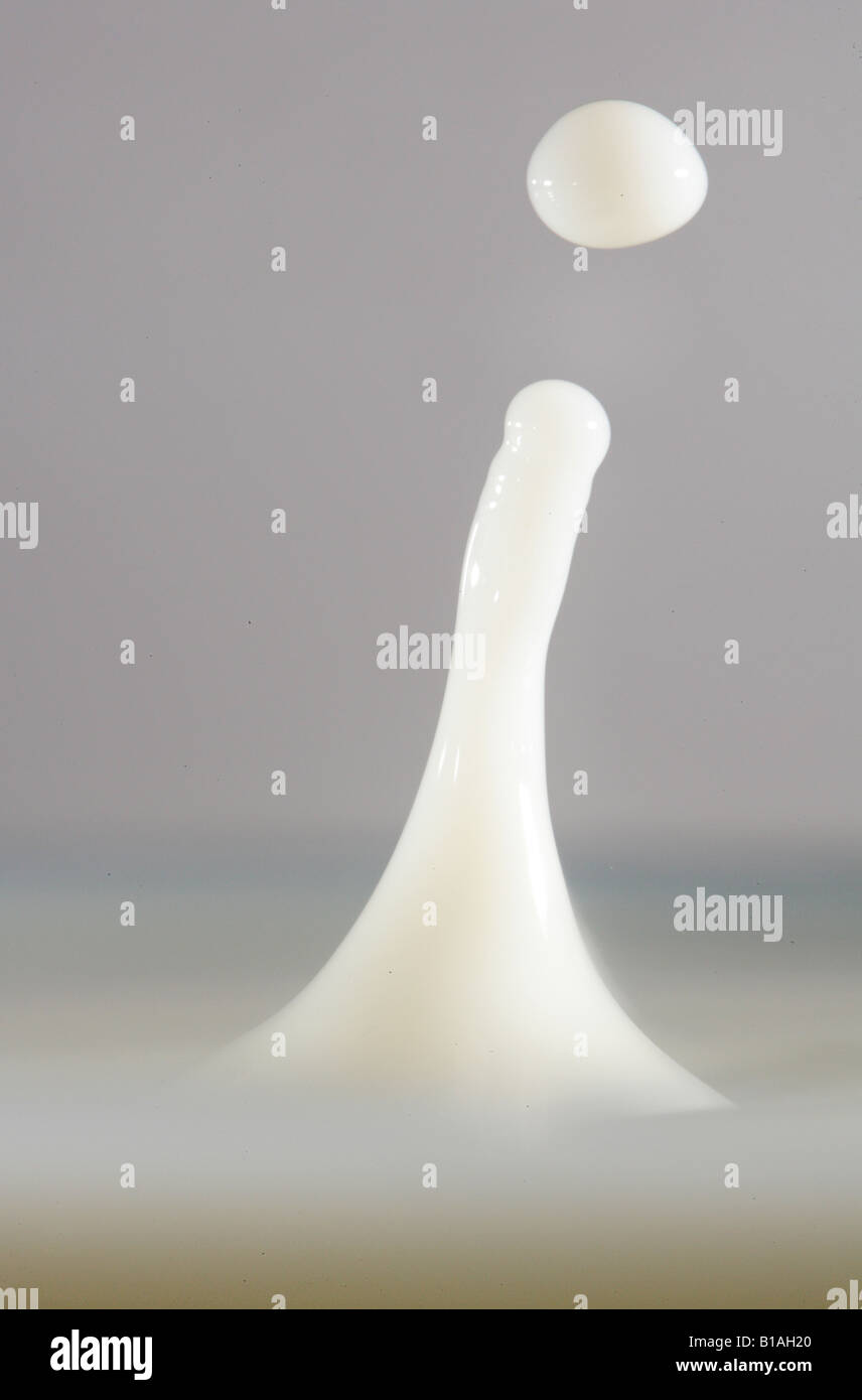 Milk drops close up Stock Photo - Alamy