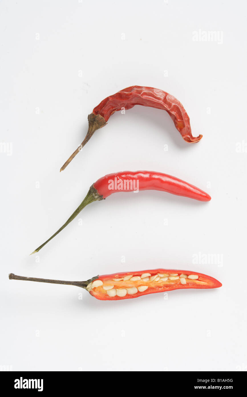 A red chili pepper cut in half Stock Photo - Alamy