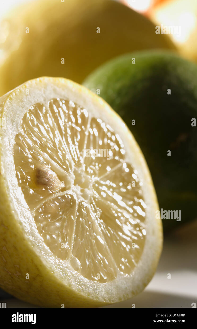 A lemon cut close up Stock Photo - Alamy