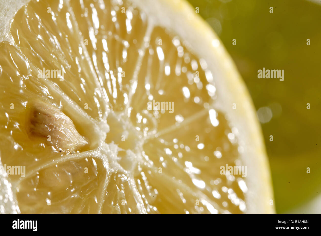 A lemon cut close up Stock Photo - Alamy