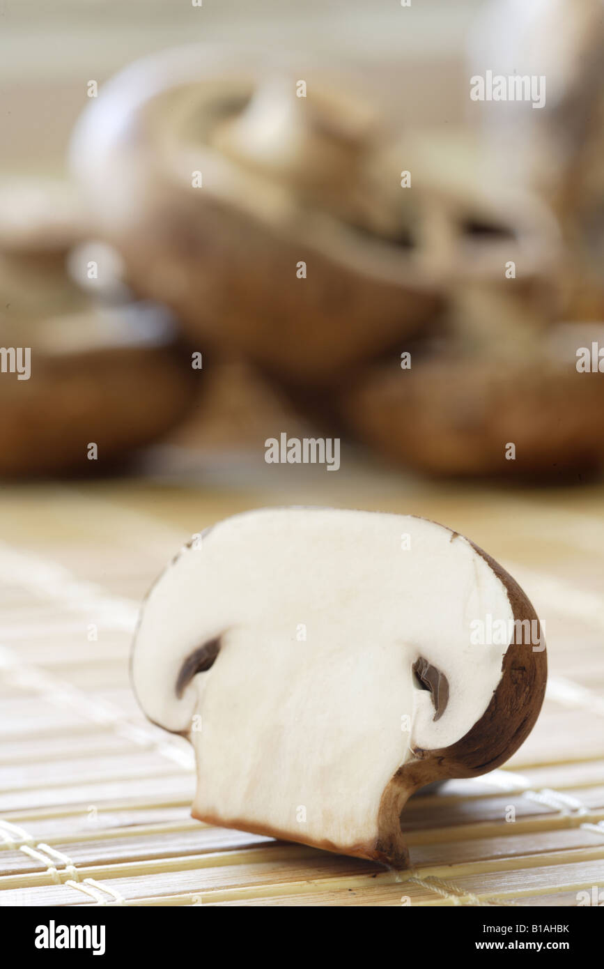 Mushroom cut in half Stock Photo - Alamy