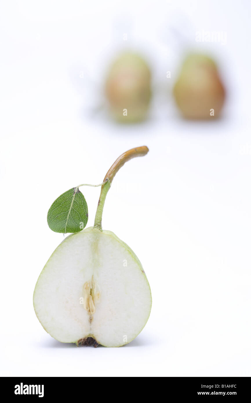 A pear cut in half Stock Photo - Alamy