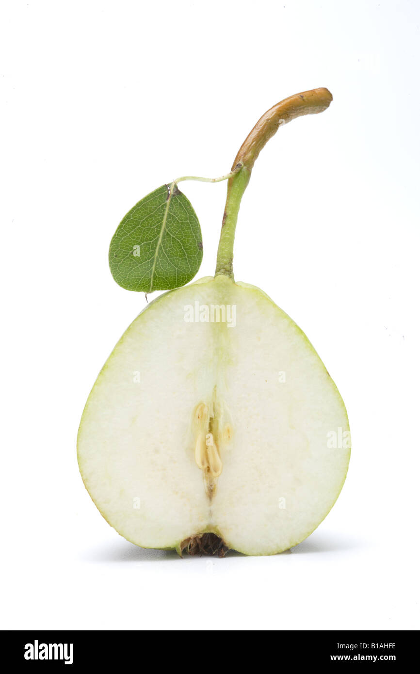 A pear cut in half Stock Photo - Alamy