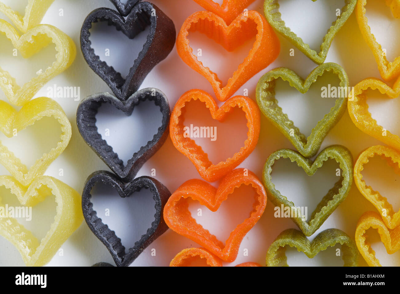 Coloured pasta heart shaped Stock Photo - Alamy