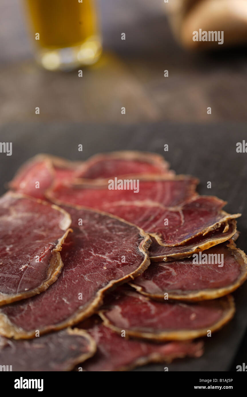 Cecina from Leon (air dried and smoked cured beef made from the hind ...