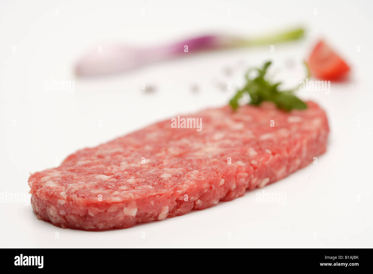 Raw beef hamburger Stock Photo - Alamy