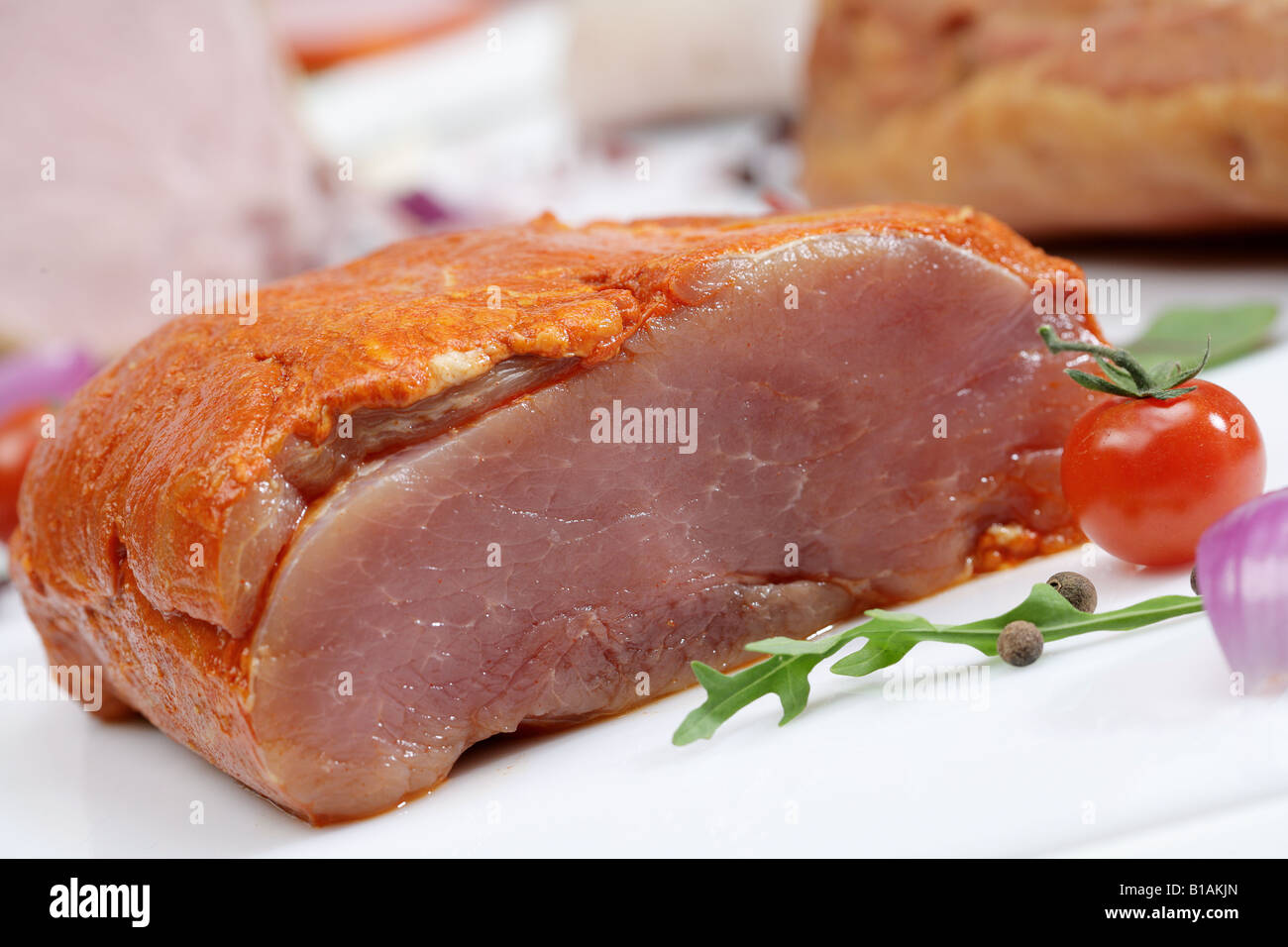 Pork ham marinated Stock Photo - Alamy