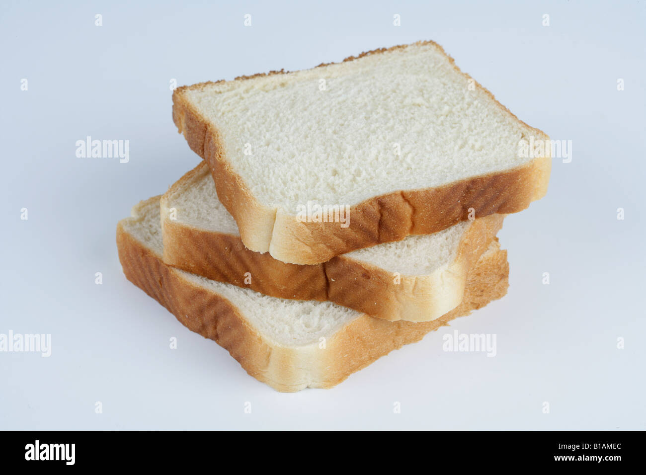 Three white bread slices Stock Photo - Alamy