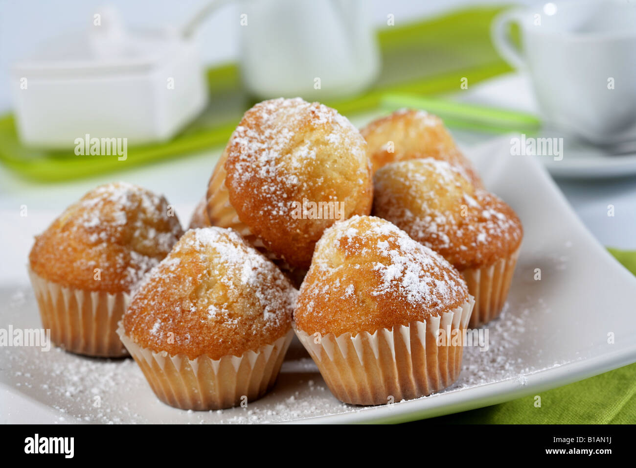 Muffins with icing sugar Stock Photo - Alamy