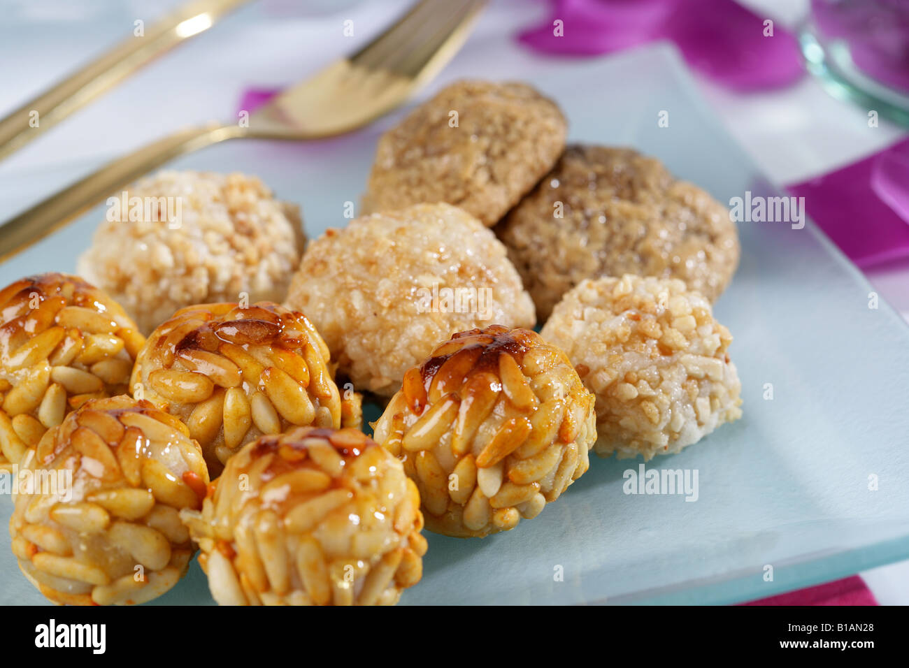 Marzipan pastries (panellets Stock Photo - Alamy