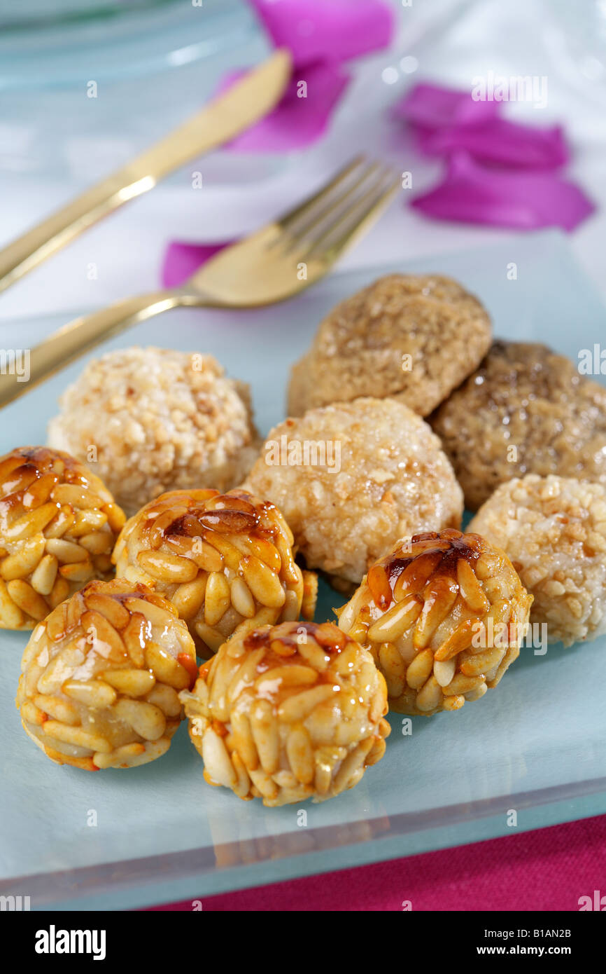 Marzipan pastries (panellets Stock Photo - Alamy