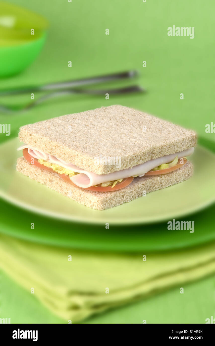 Cold turkey, tomato, and lettuce sandwich Stock Photo - Alamy