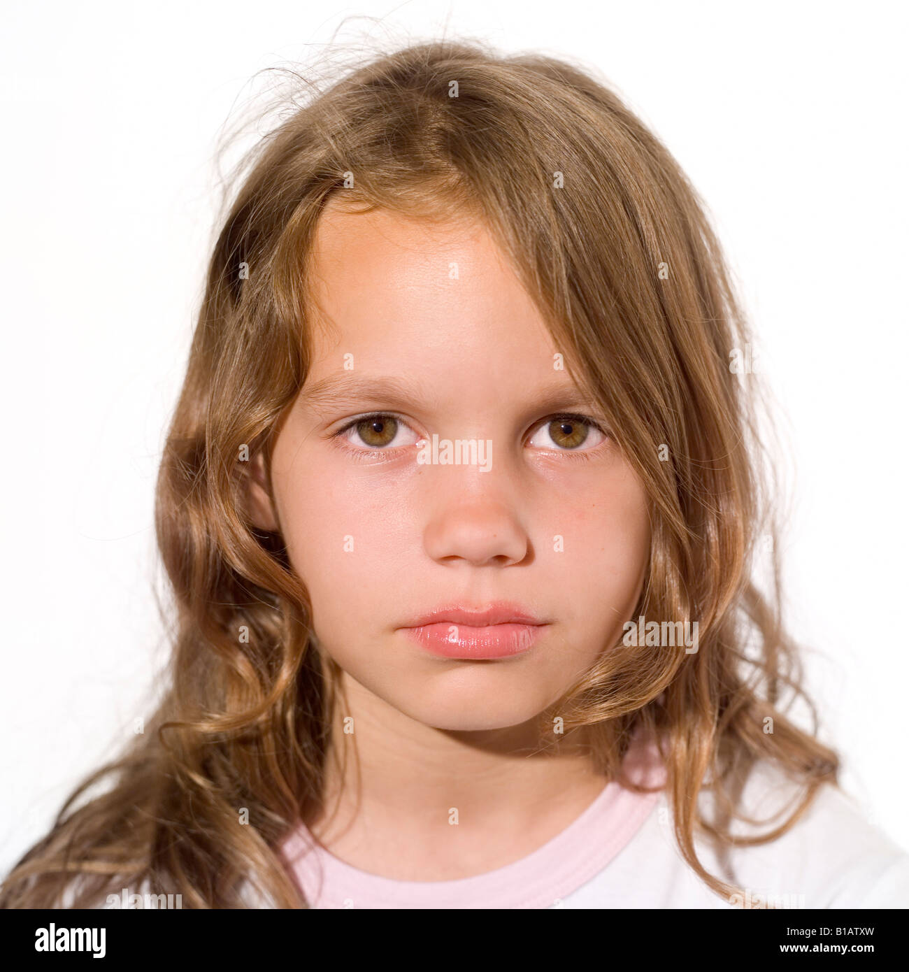 Portrait of young girl (8-9 Stock Photo - Alamy