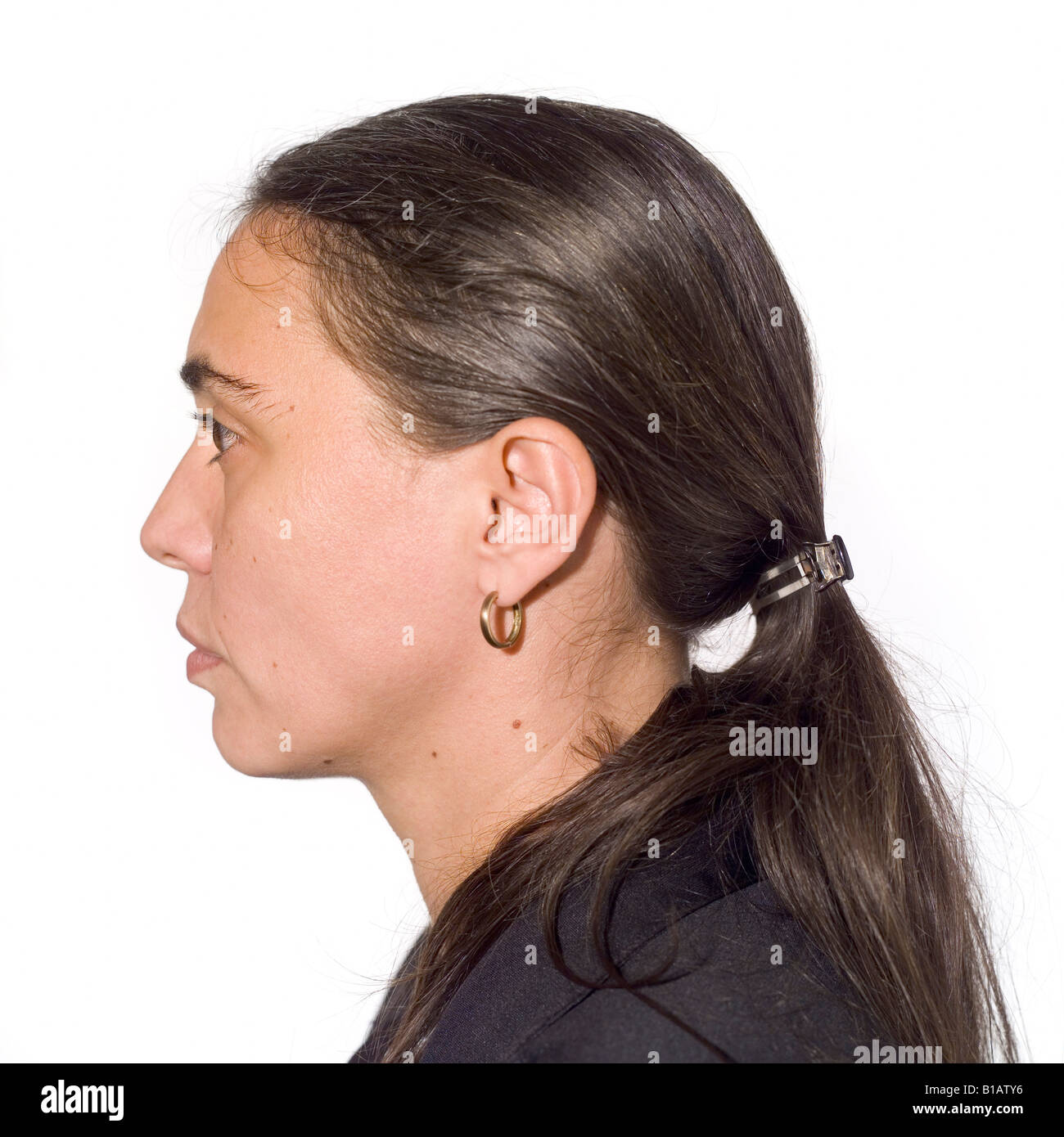 Young woman, portrait, side view Stock Photo - Alamy