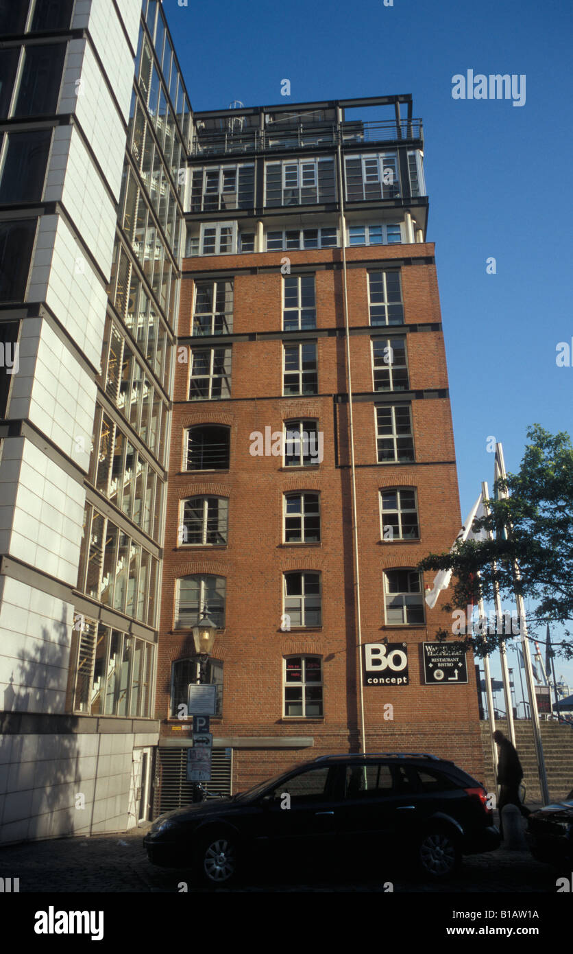 Renovated warehouse is now an office building in Hamburg, Germany Stock ...