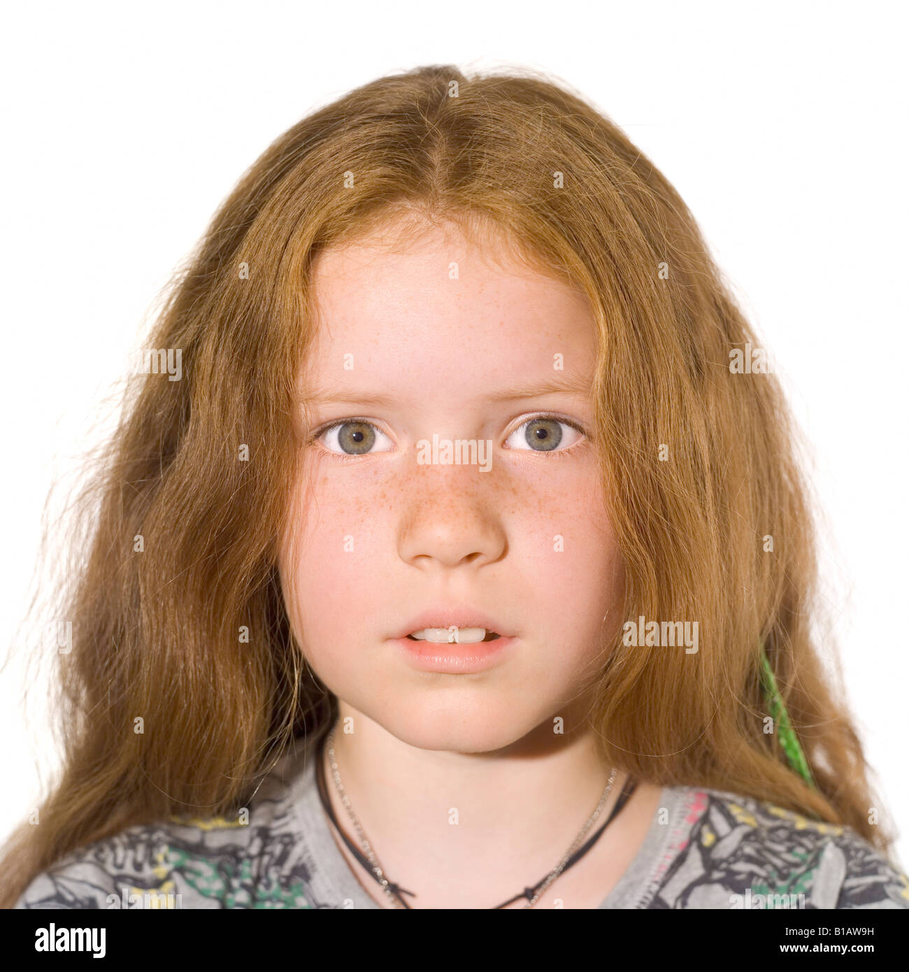 Portrait of a girl (8-9 Stock Photo - Alamy