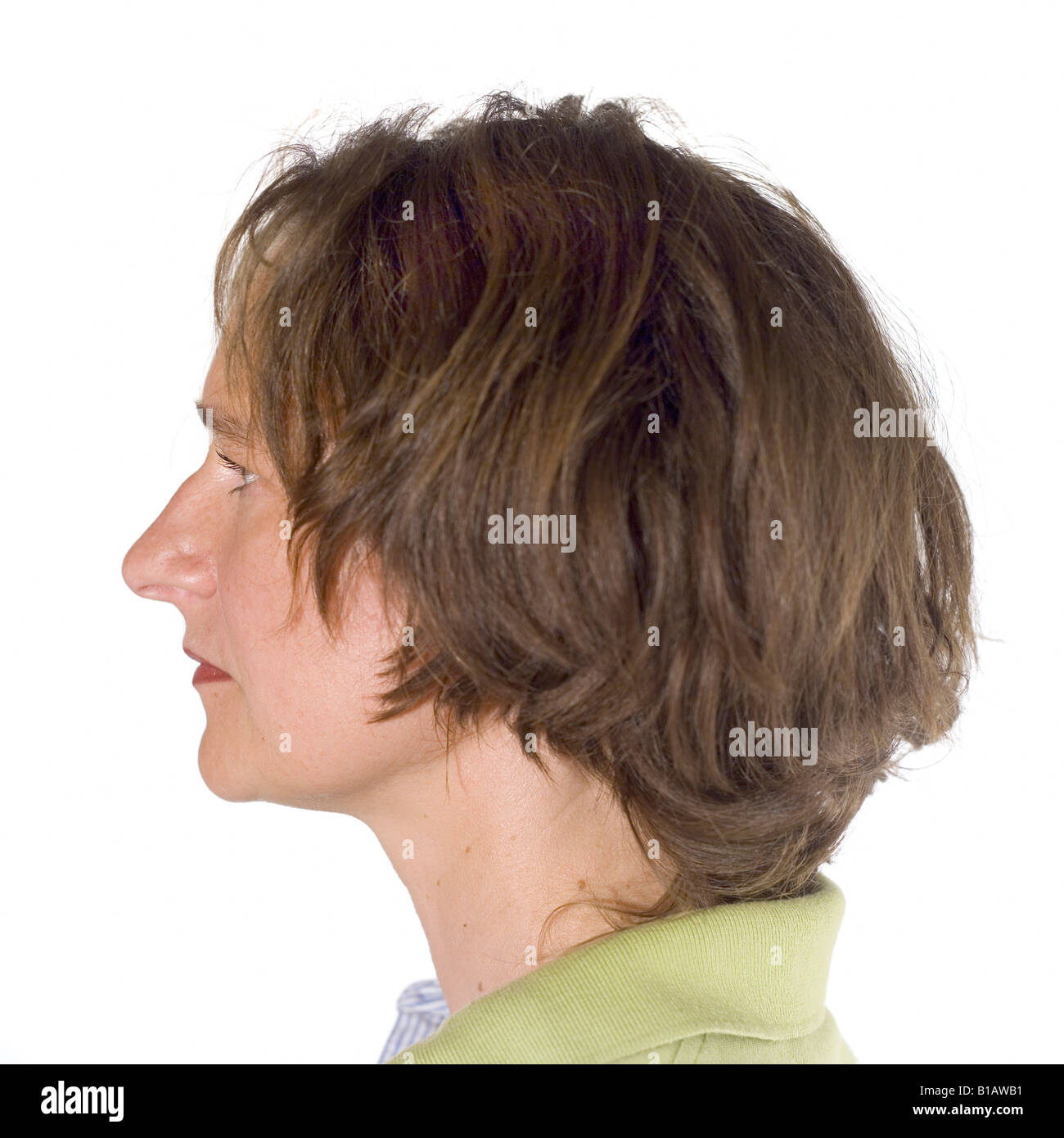 Portrait of a woman, side view Stock Photo - Alamy