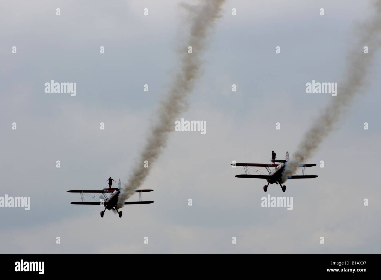 Team Guinot Wingwalker Team performs at the Biggin Hill Air Fair, Kent ...