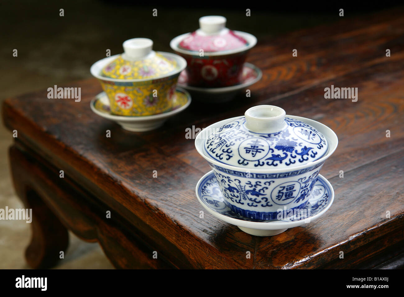 chinese tea cup on a table Stock Photo - Alamy