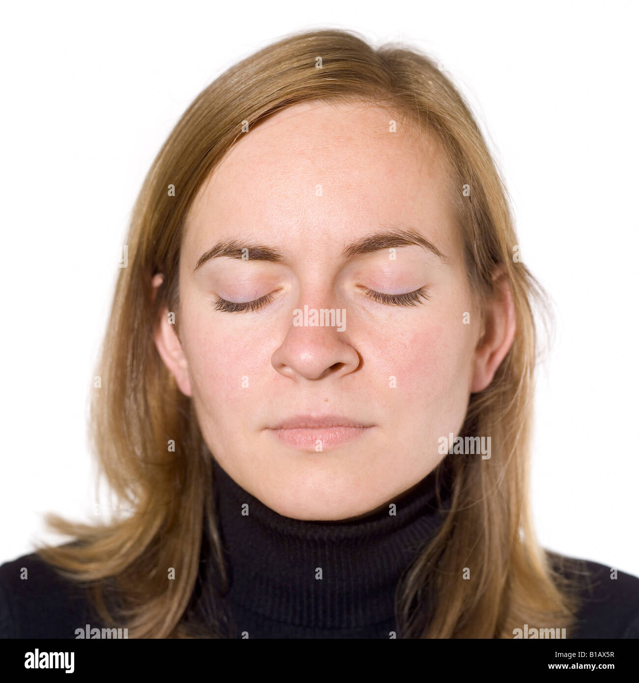 Young woman, eyes closed, portrait Stock Photo - Alamy
