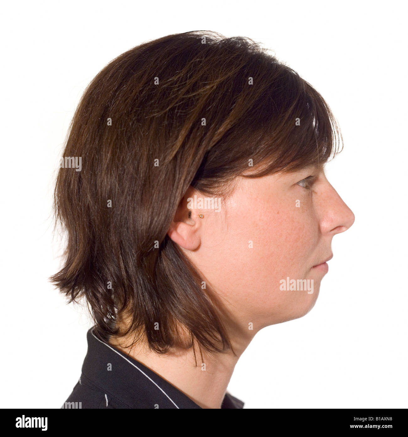 Young woman, portrait, side view Stock Photo - Alamy