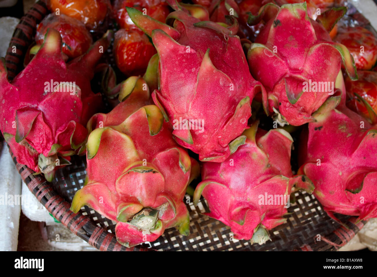 Dragon Fruit On Display, Street Market, Vietnam Stock Photo - Alamy