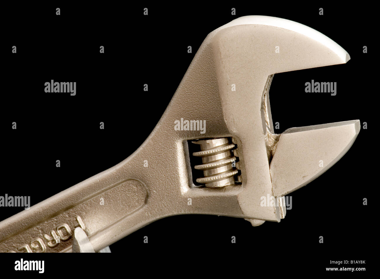 object on black tool monkey wrench Stock Photo - Alamy