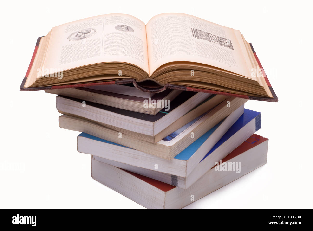 Books stack open hi-res stock photography and images - Alamy